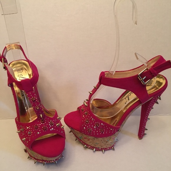 All Things Mochi | Shoes | New Fuchsia Multicolor Platform Spike Heel ...